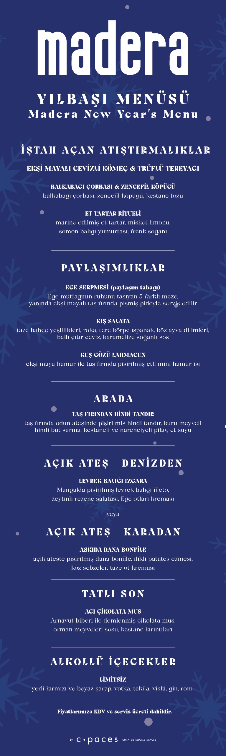 Madera Yılbaşı Menü - Müdavim